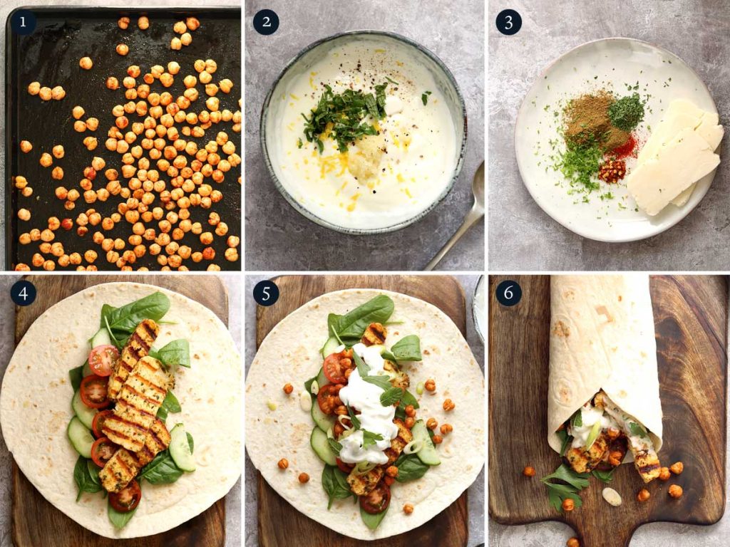 Halloumi Wraps with Yoghurt Sauce