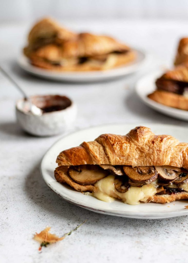 Croissant Sandwich with Mushrooms and Brie